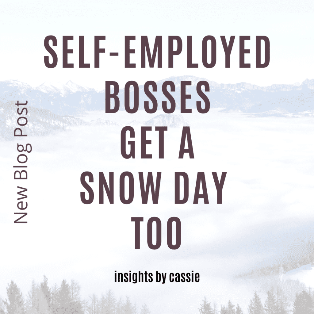 Self-Employed Bosses Get Snow Days Too - Insights By Cassie